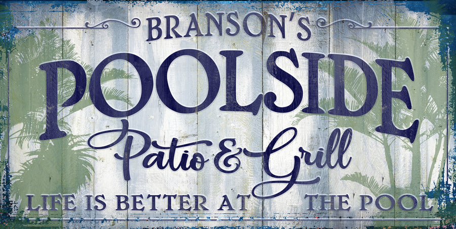 Pool Signs, Pool and Patio Signs, Metal Pools Signs, Personalized Pool ...