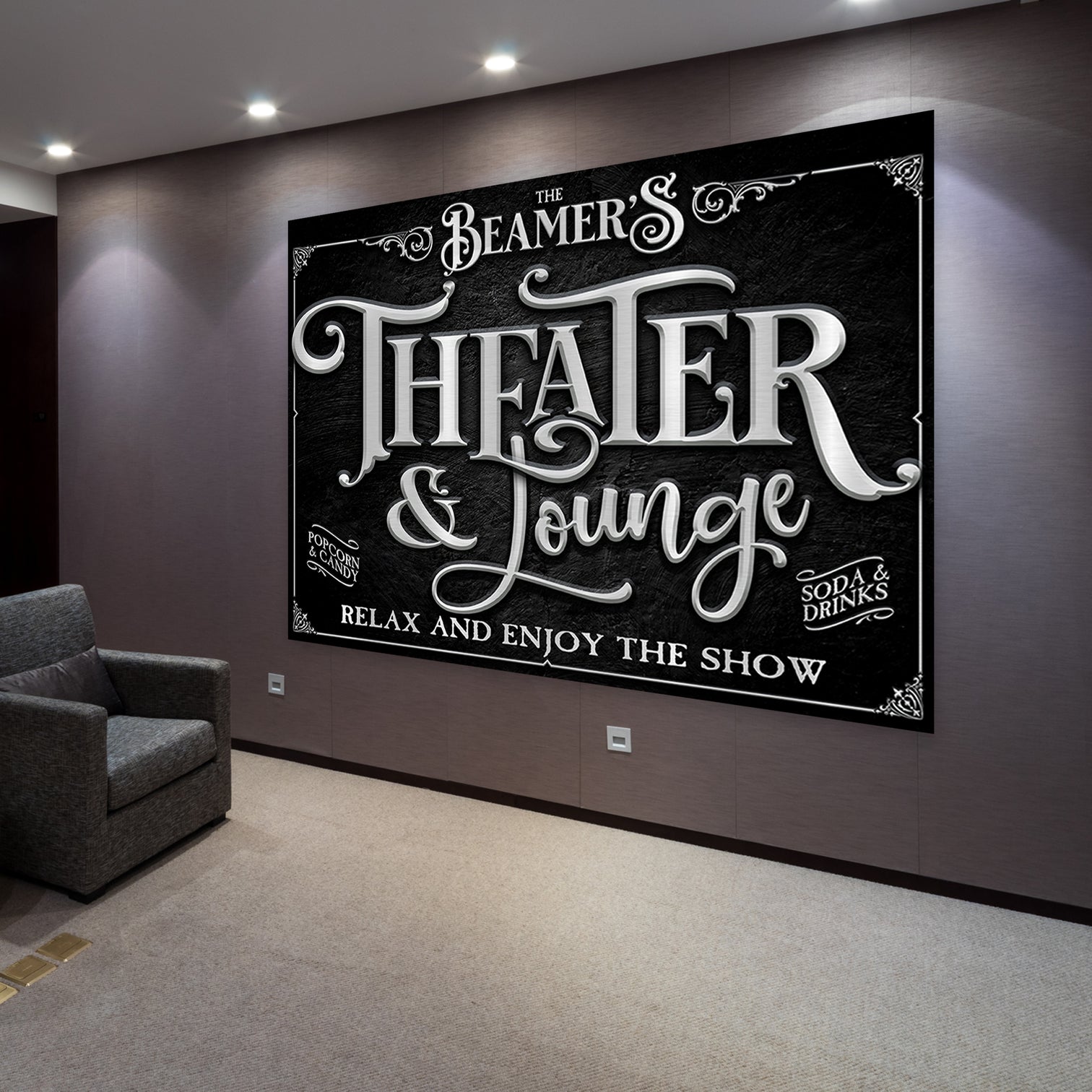 Theater Sign Home Theater Decor, Movie Room Sign, Theater Room Art ...