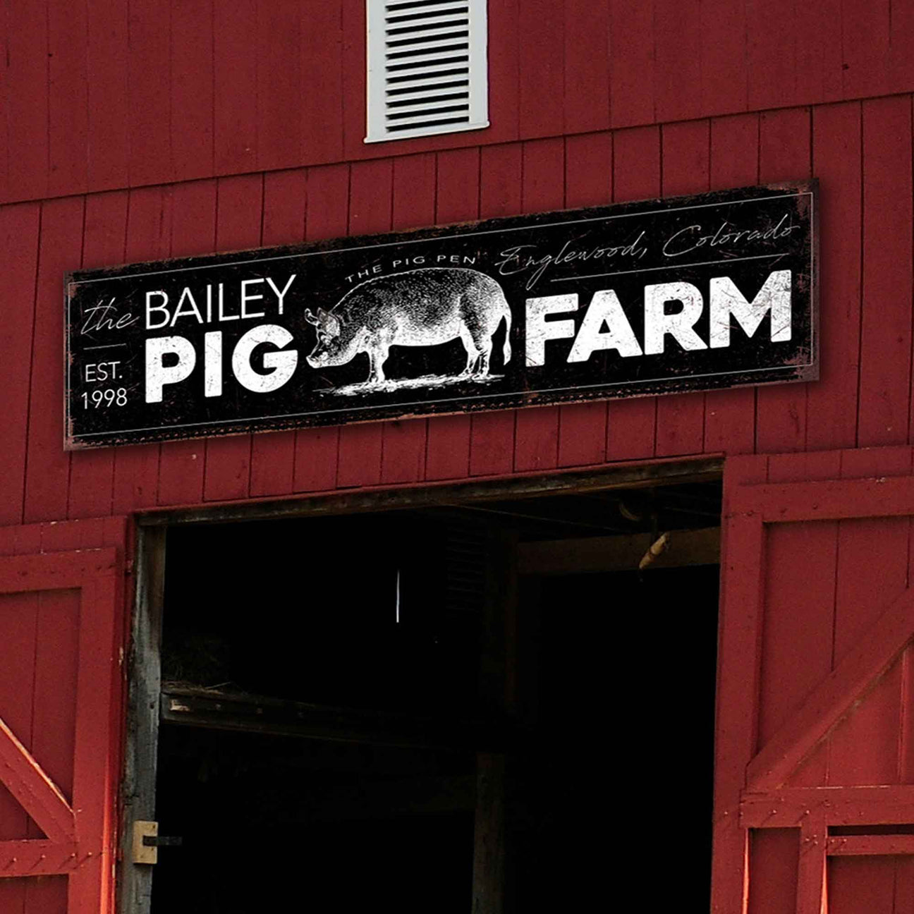 Large Barn Signs,Barn Signs,Barn Decor, Metal Barn Signs Pig Farm Sign ...