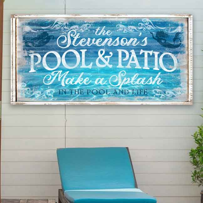 Personalized 'Make a Splash' Pool and Patio Sign – Tailor Made Rooms ...