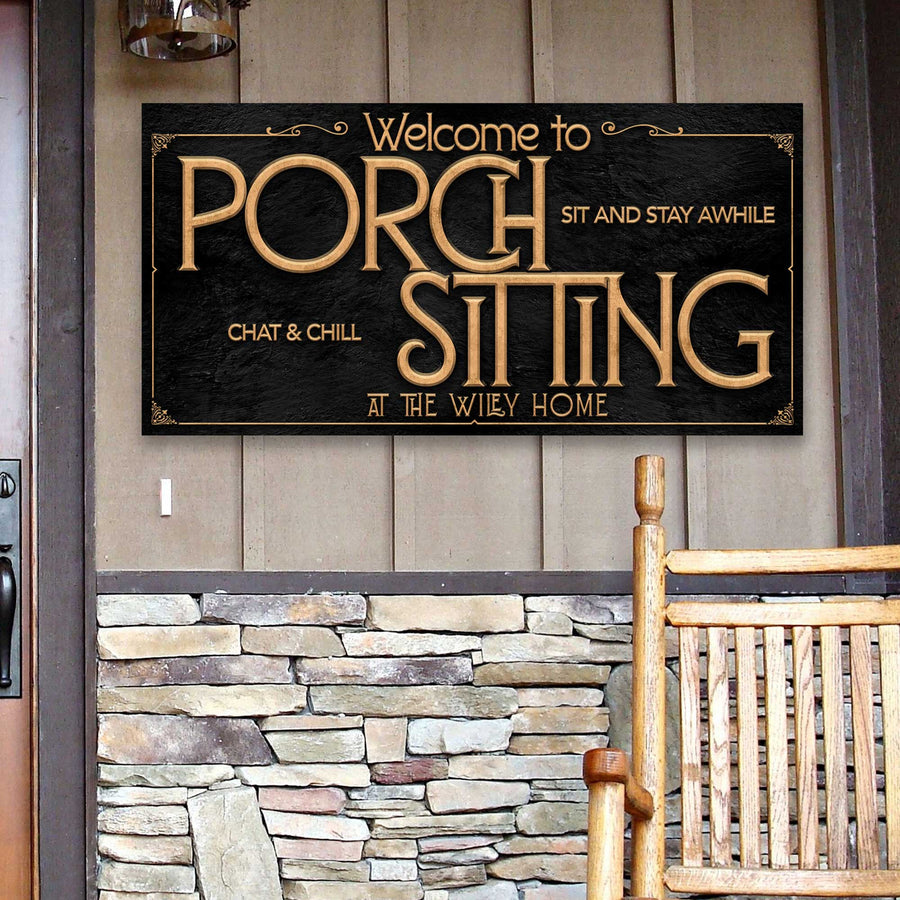 Porch Sign, Metal Personalized Porch Sign, Patio Sign, Porch Sitting ...