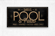 Black & Gold Personalized Pool and Patio Sign - Metal – Tailor Made ...