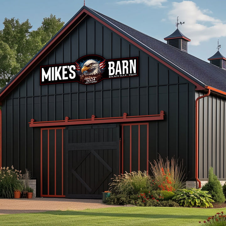 Large Outdoor Metal Barn Sign, Barn signs, American Flag Barn Sign ...