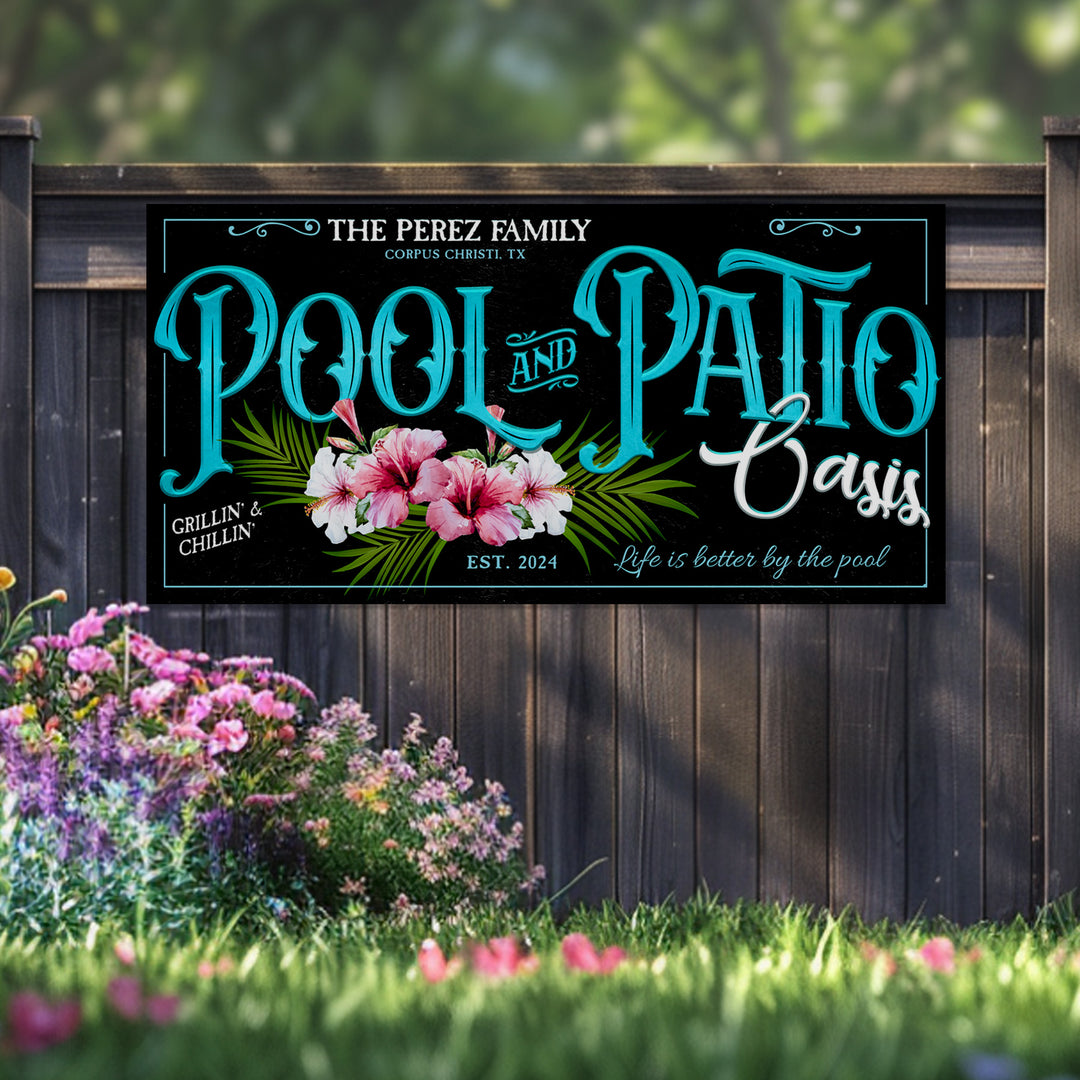 Custom Pool Signs, Pool and Patio decor, Patio Sign, Pool Deck Decor ...