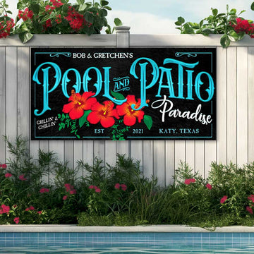 Custom Pool Signs, Pool and Patio decor, Patio Sign, Pool Deck Decor ...