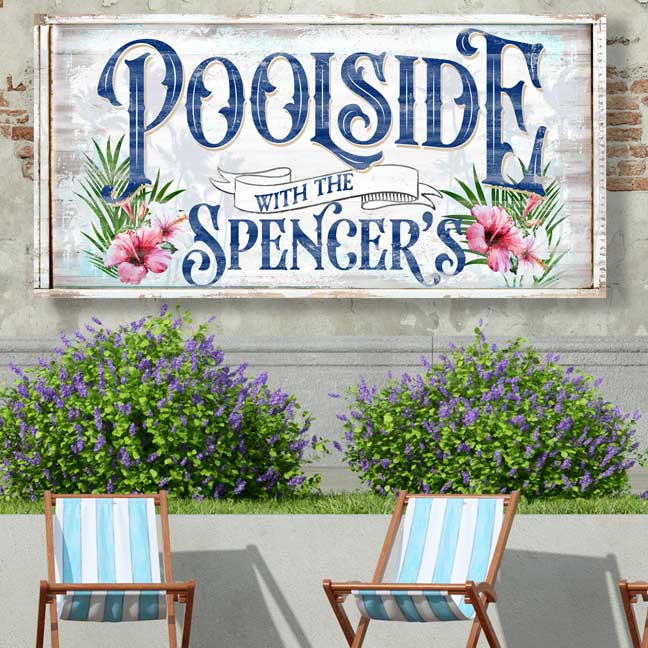 Custom Metal Pool and Patio Sign - Poolside Oasis – Tailor Made Rooms ...