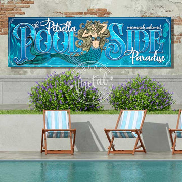 Welcome Mermaids Pool Sign - Enchanting Poolside Decor – Tailor Made ...